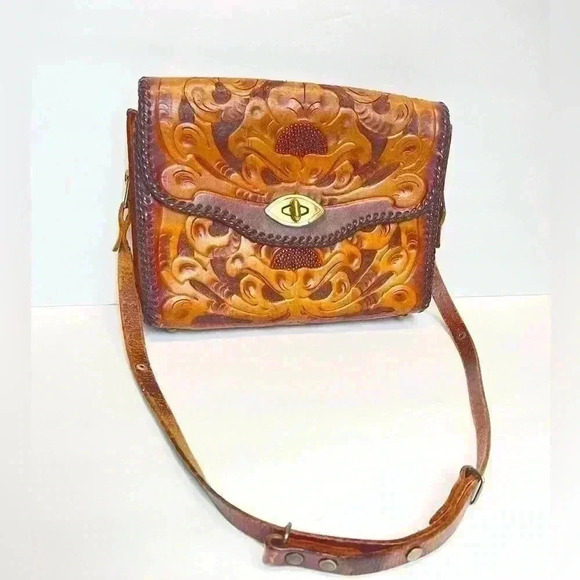 Joo -Kay | Bags | Vintage Joo Kay Hand Tooled Western Style Leather ...